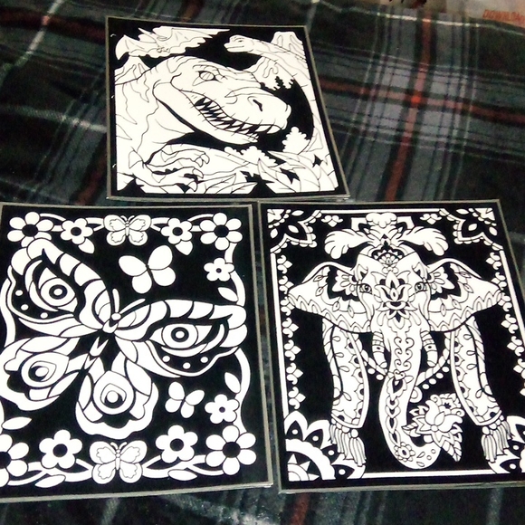 Stuff 2 color | Office | 3 Black Velvet Style 3 Hole Binder Folder W ...